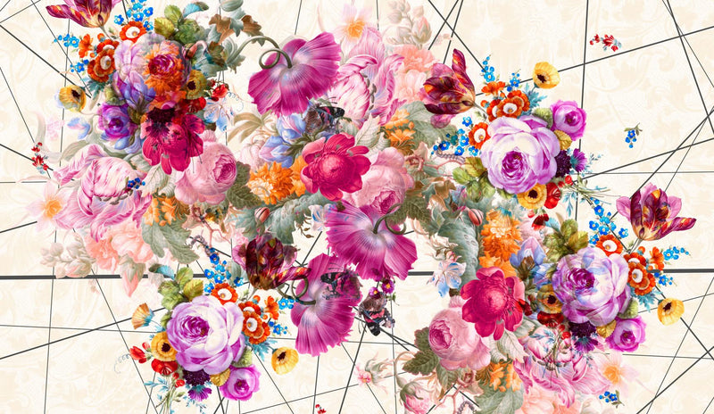 Bloom Boom / Large Floral Wall Mural by Back to the Wall - Back To The Wall