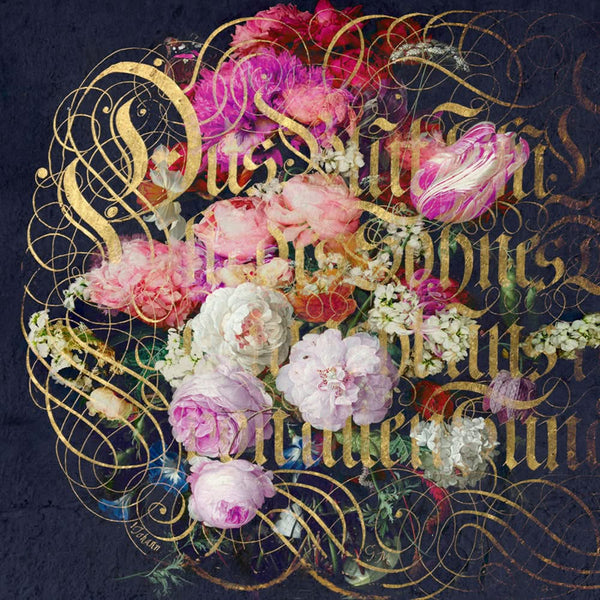 Gold Calligraphy Wall Mural by Back to the Wall - Back To The Wall