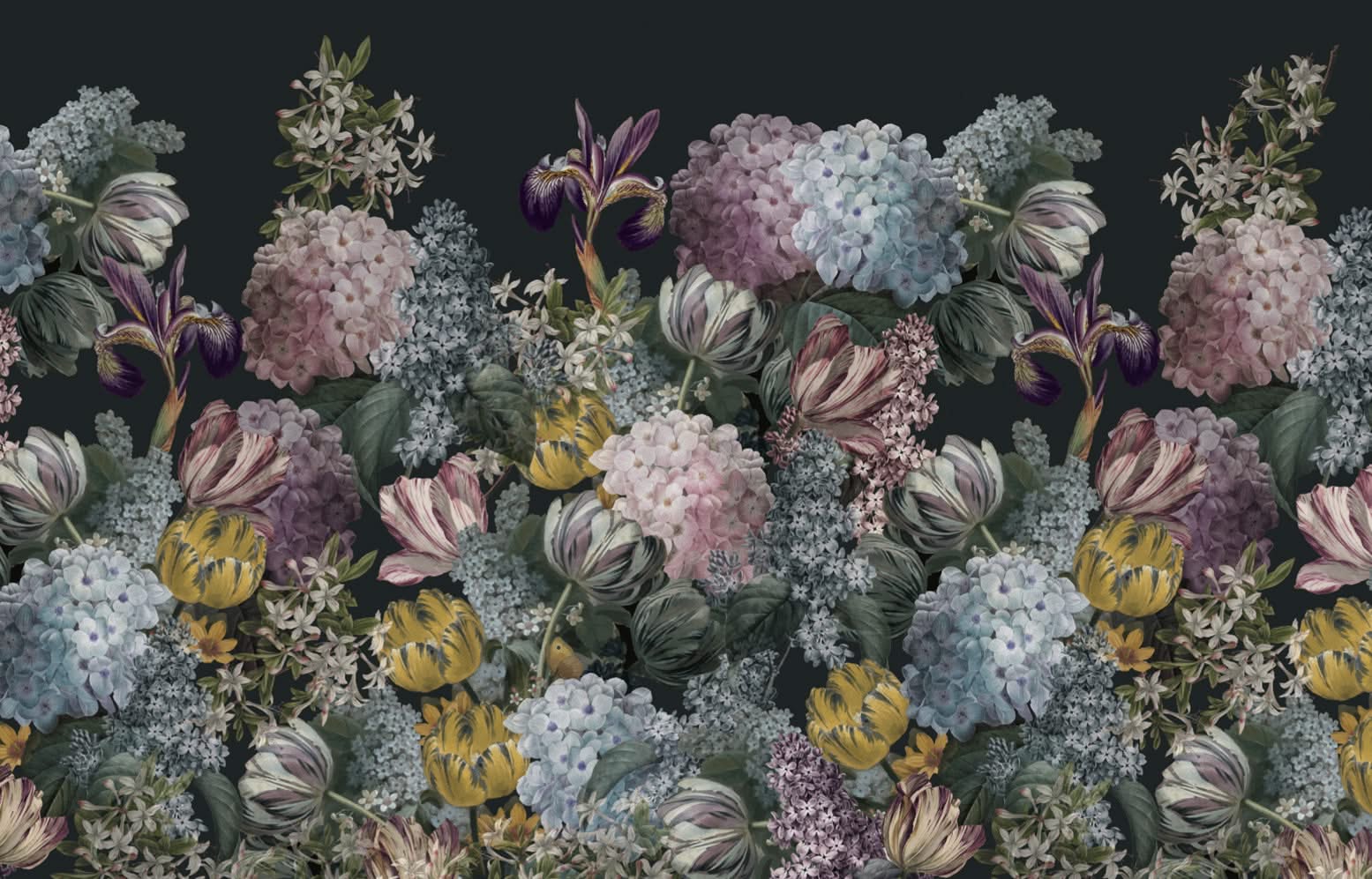 Julia Floral Wall Mural Print by artist MM Linen / Mural Wallpaper ...