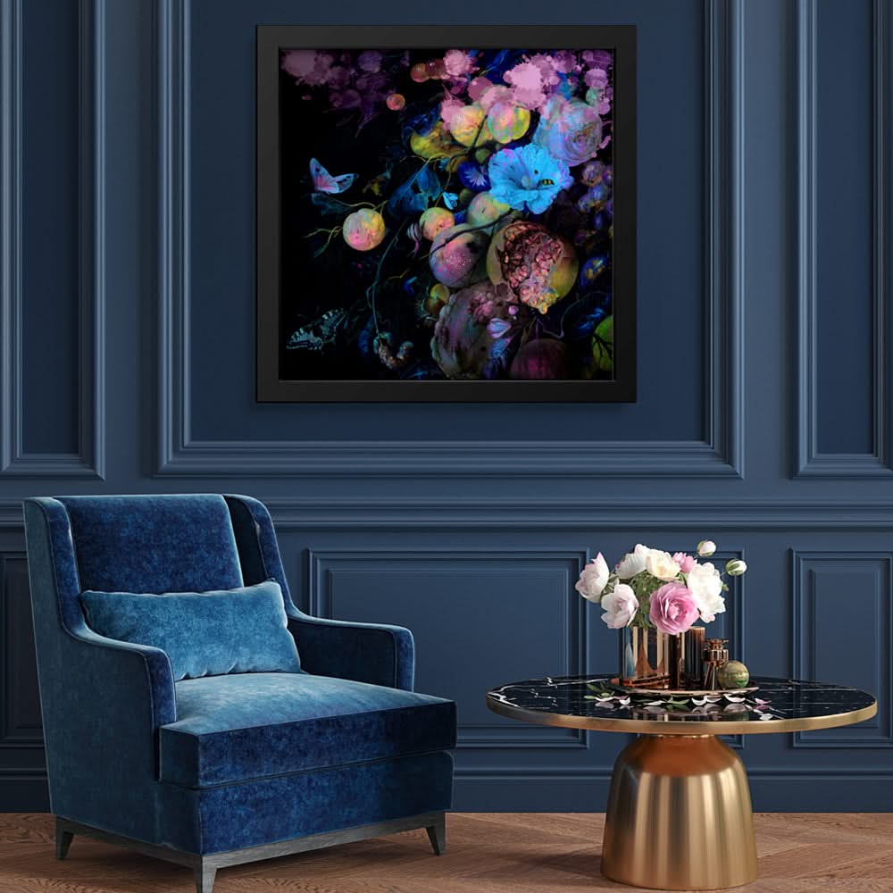 Fluro Floral Art Print by Back to the Wall - Back To The Wall