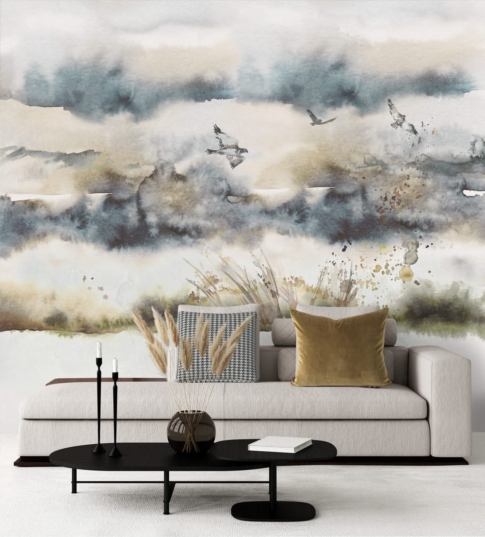 Lakeside Watercolour| Wall Mural by Back to the Wall - Back To The Wall